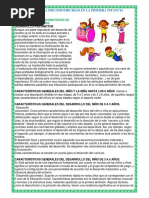 Caracteristicas Fisicas, Psicomotoras y Psicologicas Del Niño | PDF