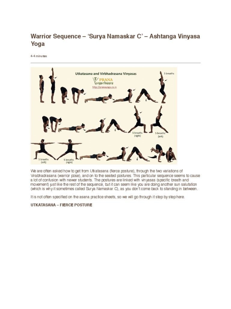 Warrior Sequence - Surya Namaskar C - Ashtanga Vinyasa Yoga | PDF ... Warrior Sequence - Surya Namaskar C - Ashtanga Vinyasa Yoga | PDF ...