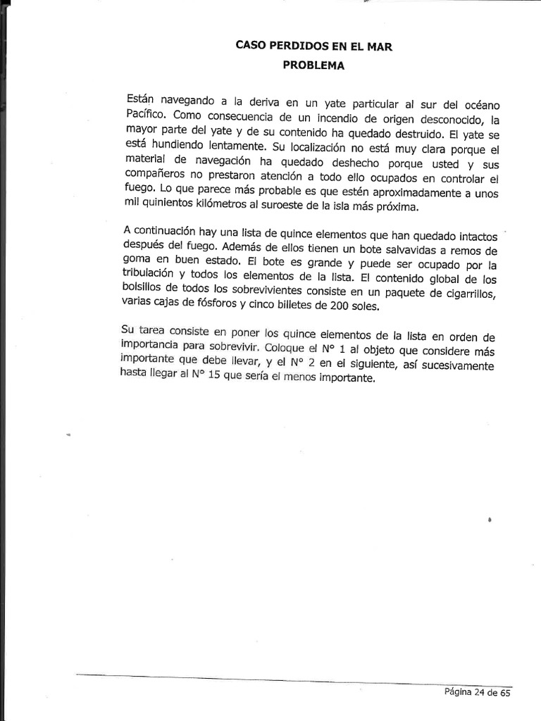Caso - Perdidos en El Mar PDF | PDF