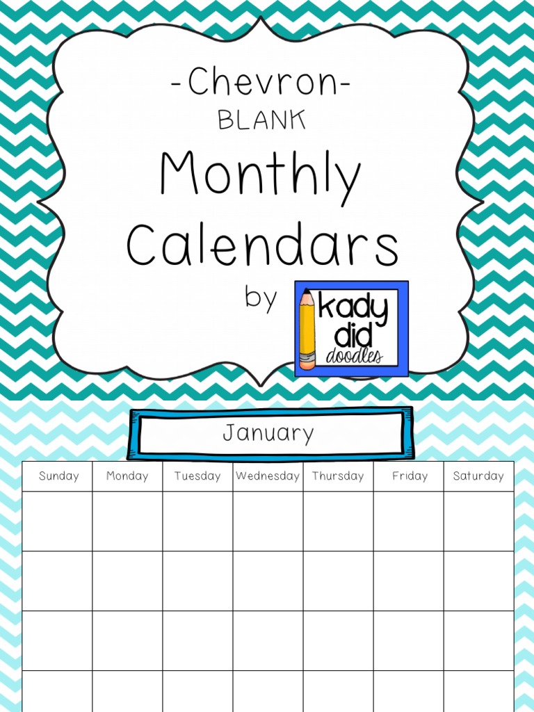 Chevron Monthly Calendar Template | PDF | Sports