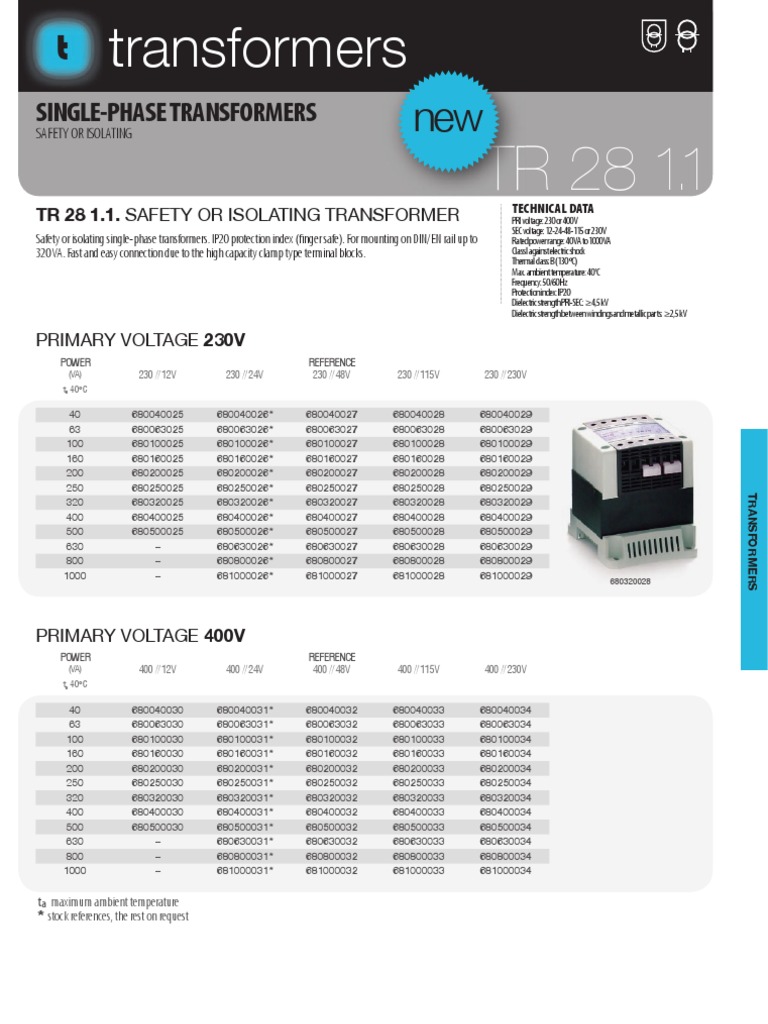 Single-Phase Transformer Guide | PDF | Fuse (Electrical) | Transformer