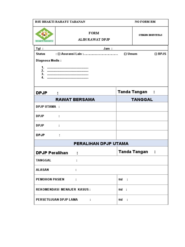 Form Alih DPJP | PDF