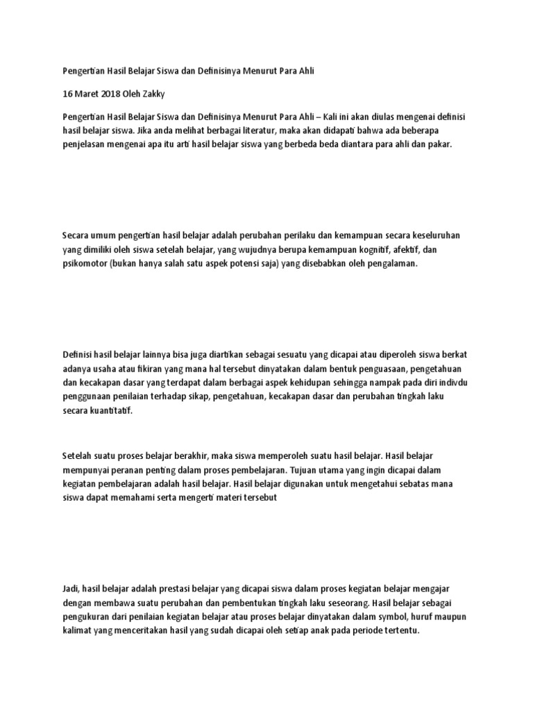 Hasil Belajar | PDF