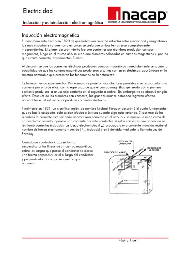 Induccion y Autoinduccion Electromagnetica PDF | PDF | Inductor ...