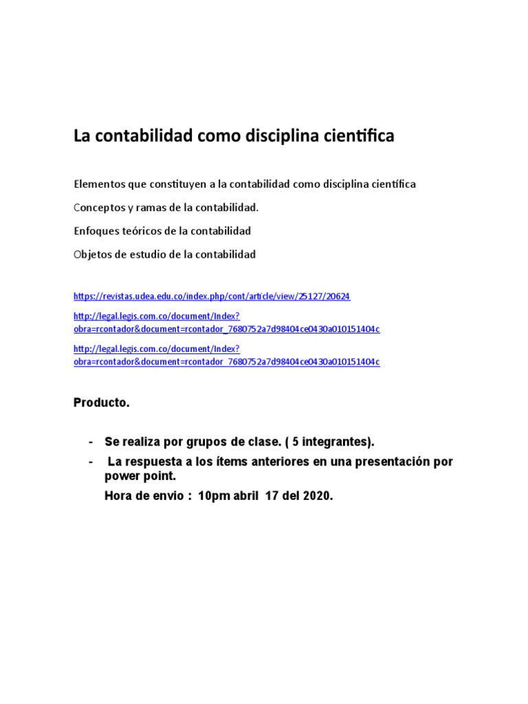 La Contabilidad Como Disciplina Cientifica | PDF