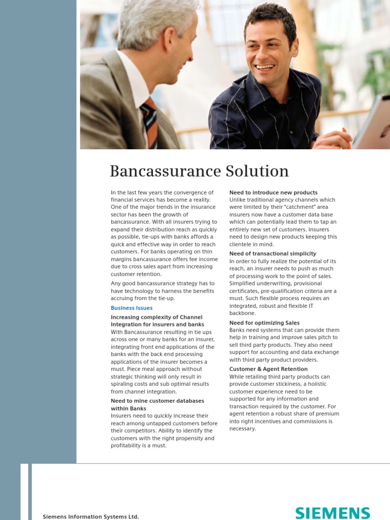 Bancassurance Solution Brochure 16-11-06 1421289 | PDF | Insurance ...