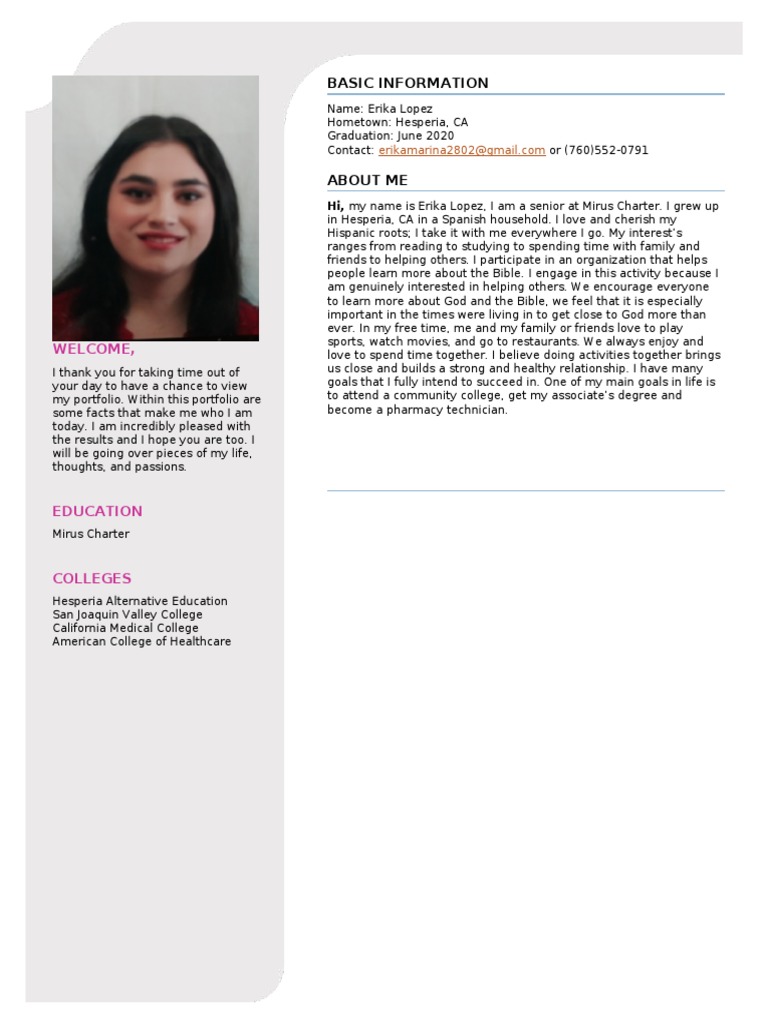 My Portfolio Bio | PDF