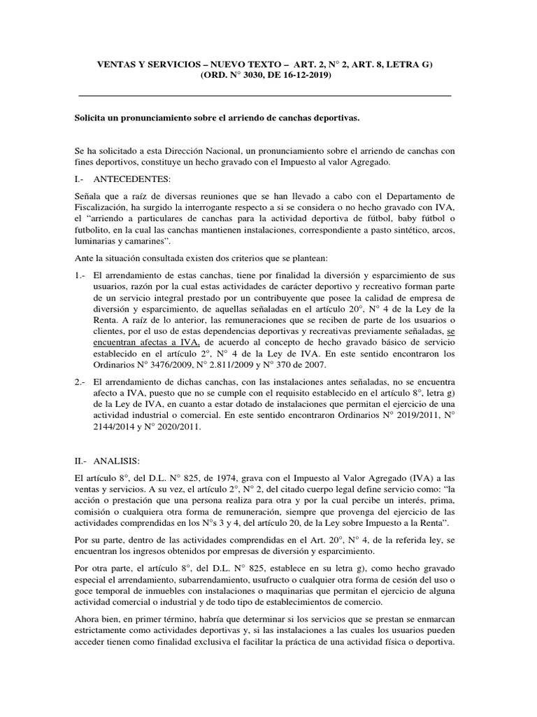 Oficio 3030, LETRA G) PDF | PDF | Impuesto sobre la renta | Impuestos