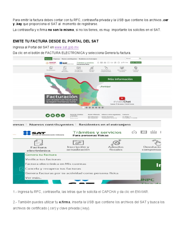 MANUAL PARA FACTURAR POR EL SAT | Factura | Tecnología