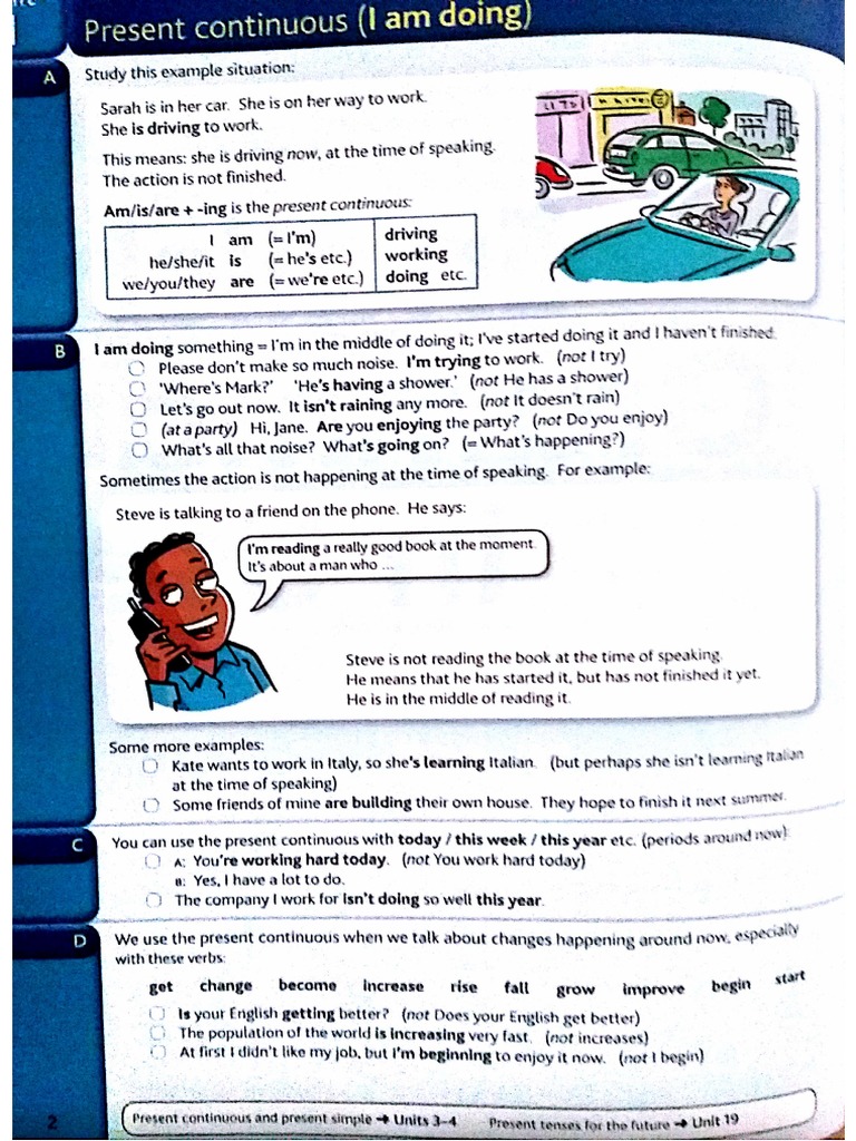 Present Continuous Page 1 | PDF