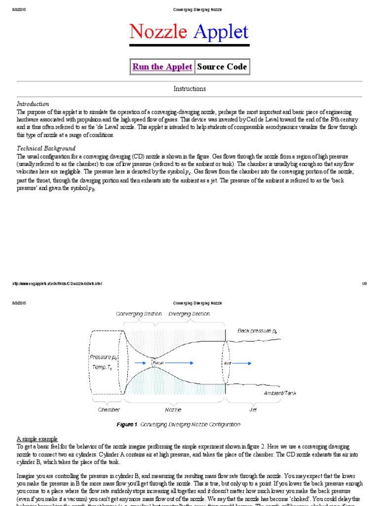 Converging-Diverging Nozzle Simulation | PDF | Nozzle | Gas Technologies