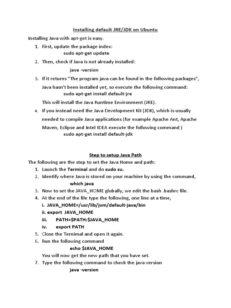 Installing JAVA | PDF