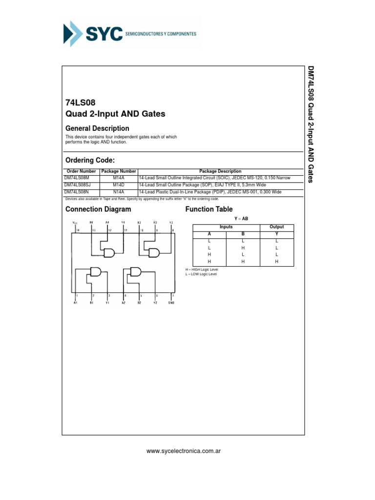 74LS08 PDF | PDF | Electrical Components | Electricity