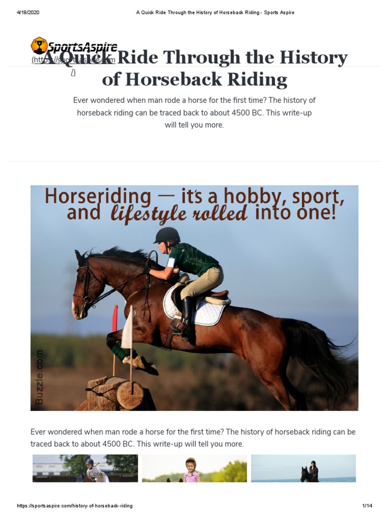 A Quick Ride Through The History of Horseback Riding - Sports Aspire ...