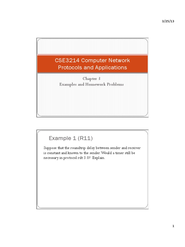 CSE3214 Computer Network Protocols and Applications: Example 1 (R11 ...