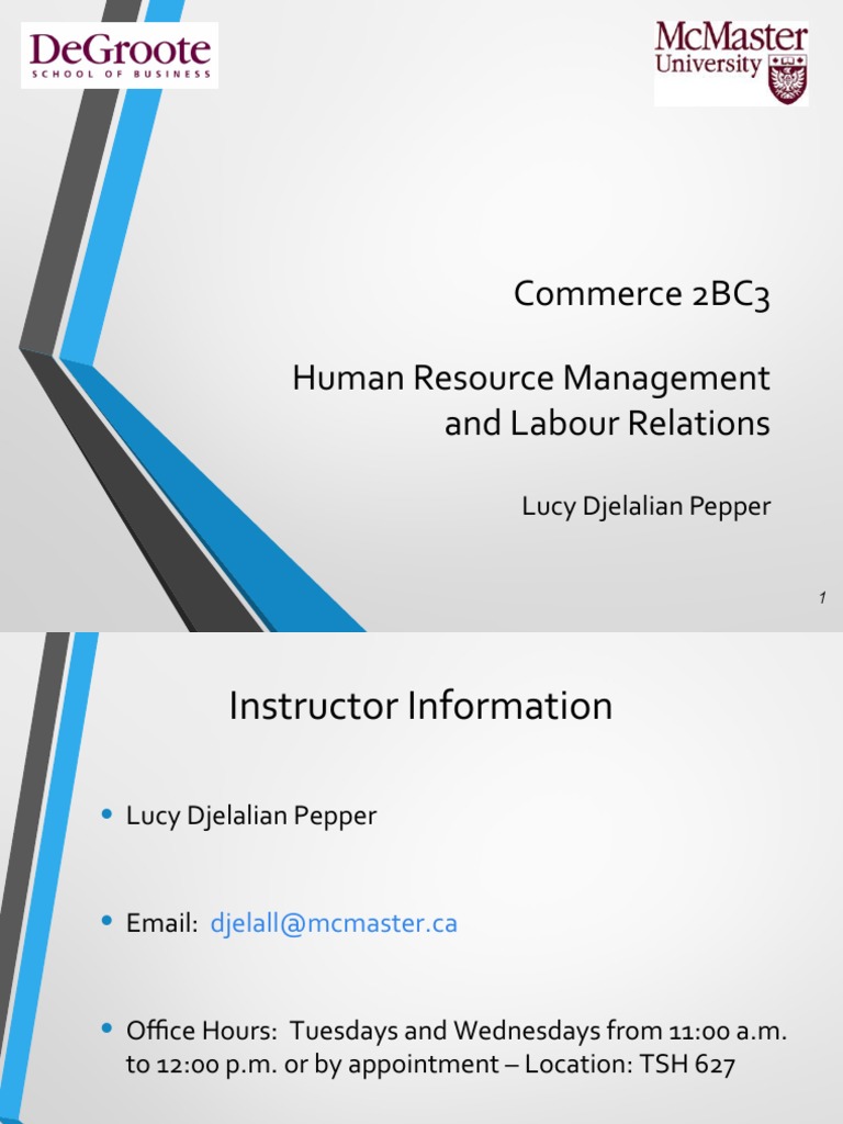 2BC3 W2020 Lecture 1 - Introduction To HR | PDF | Human Resources ...