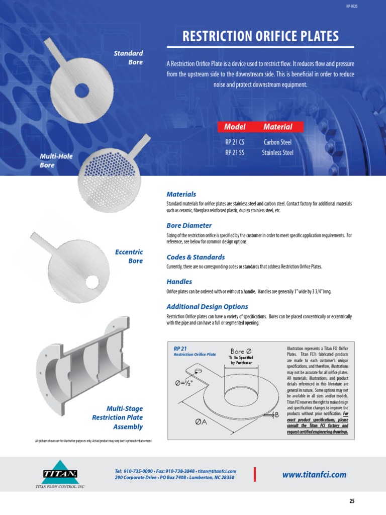 Restricion Orifice Plates-Titan FCI | PDF | Specification (Technical ...