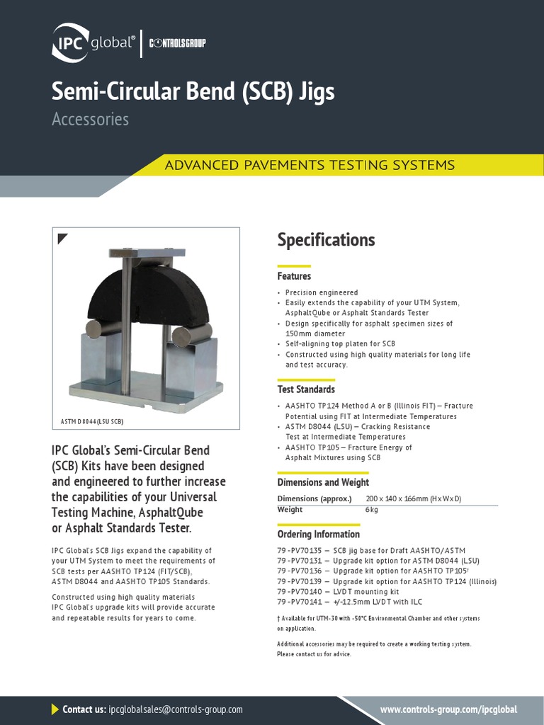 Semi-Circular Bend (SCB) Jigs: Accessories | PDF | Fracture | Asphalt
