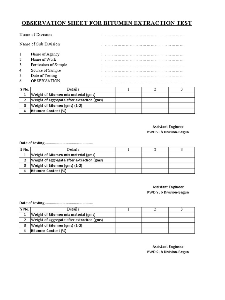 Bitumen Extraction Format | PDF