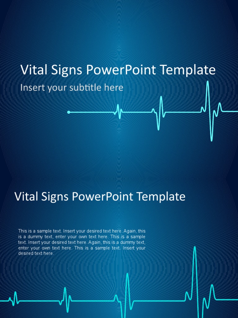 Vital Signs Powerpoint Template: Insert Your Subtitle Here | PDF