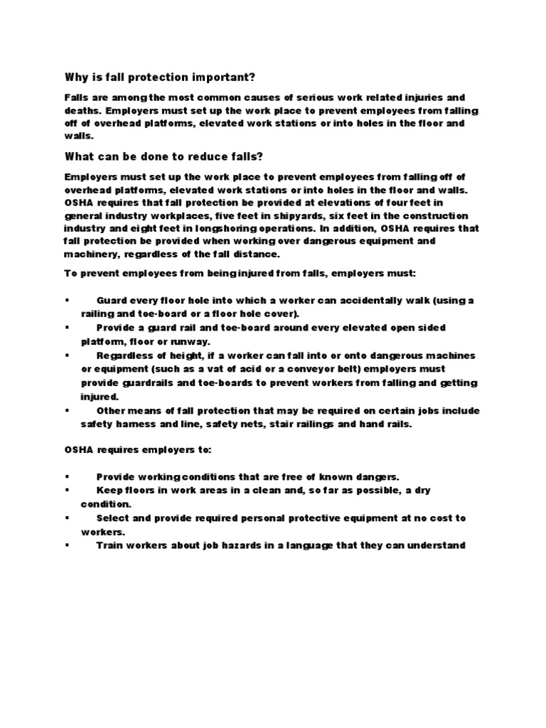 Why Is Fall Protection Important | PDF | Forklift | Occupational Safety ...