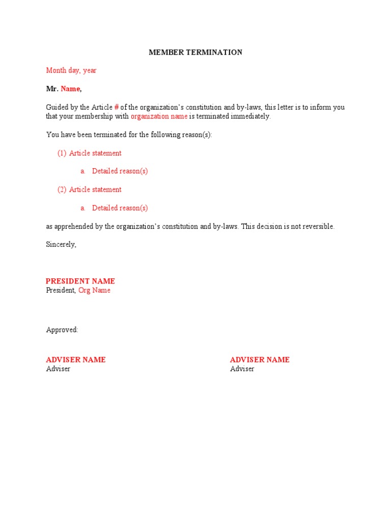 Termination Letter | PDF