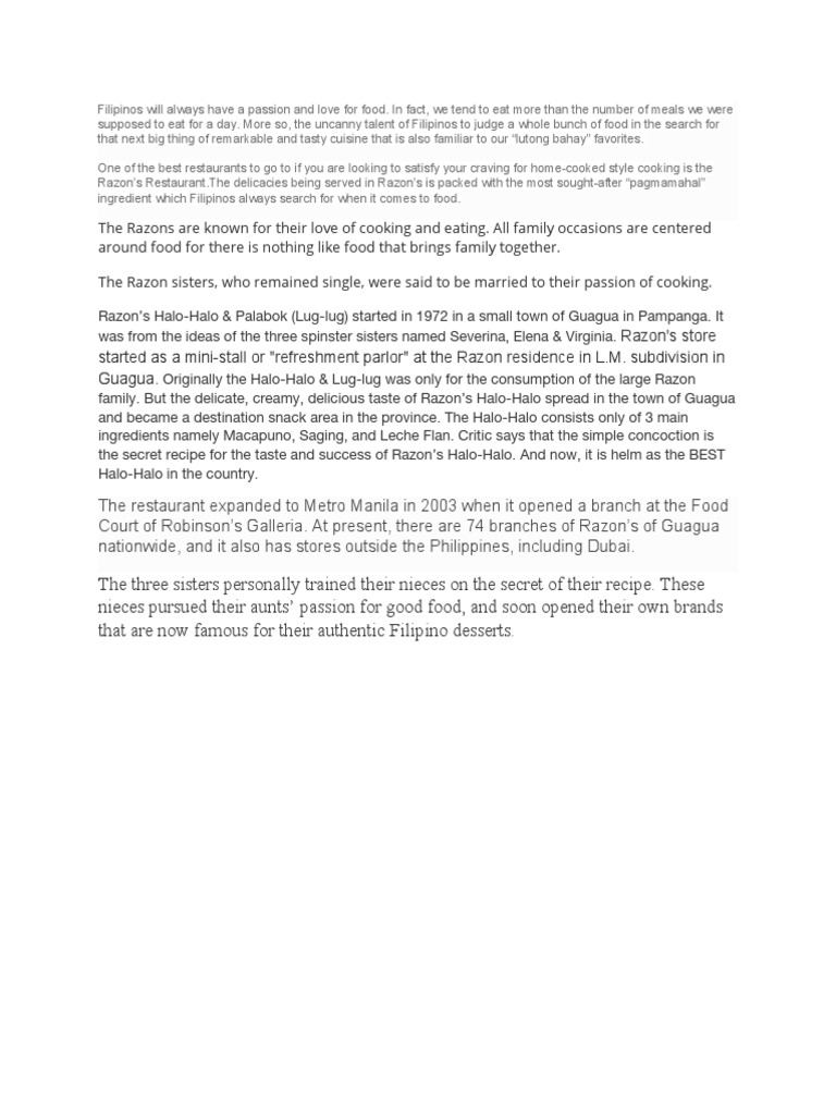 Razon's Store Started As A Mini-Stall or "Refreshment Parlor" at The ...