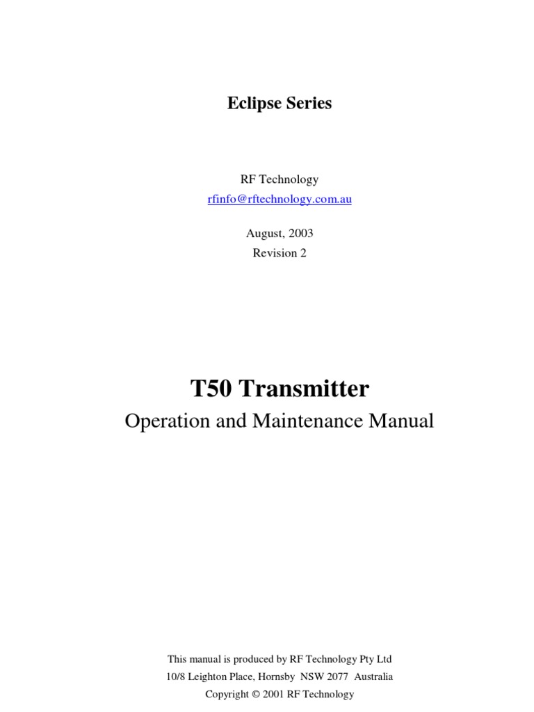 Manual T50 | PDF | Detector (Radio) | Amplifier