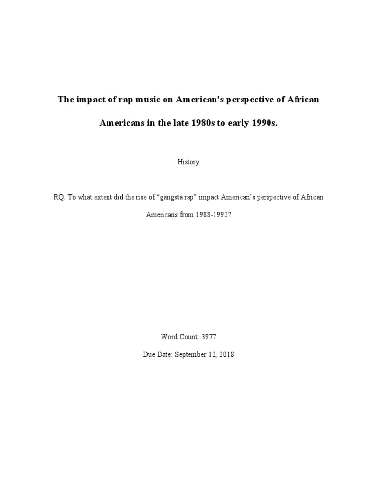 Extended Essay Final | PDF | Hip Hop Music