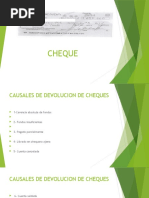 Causales de Devolución de Cheques en Colombia | PDF