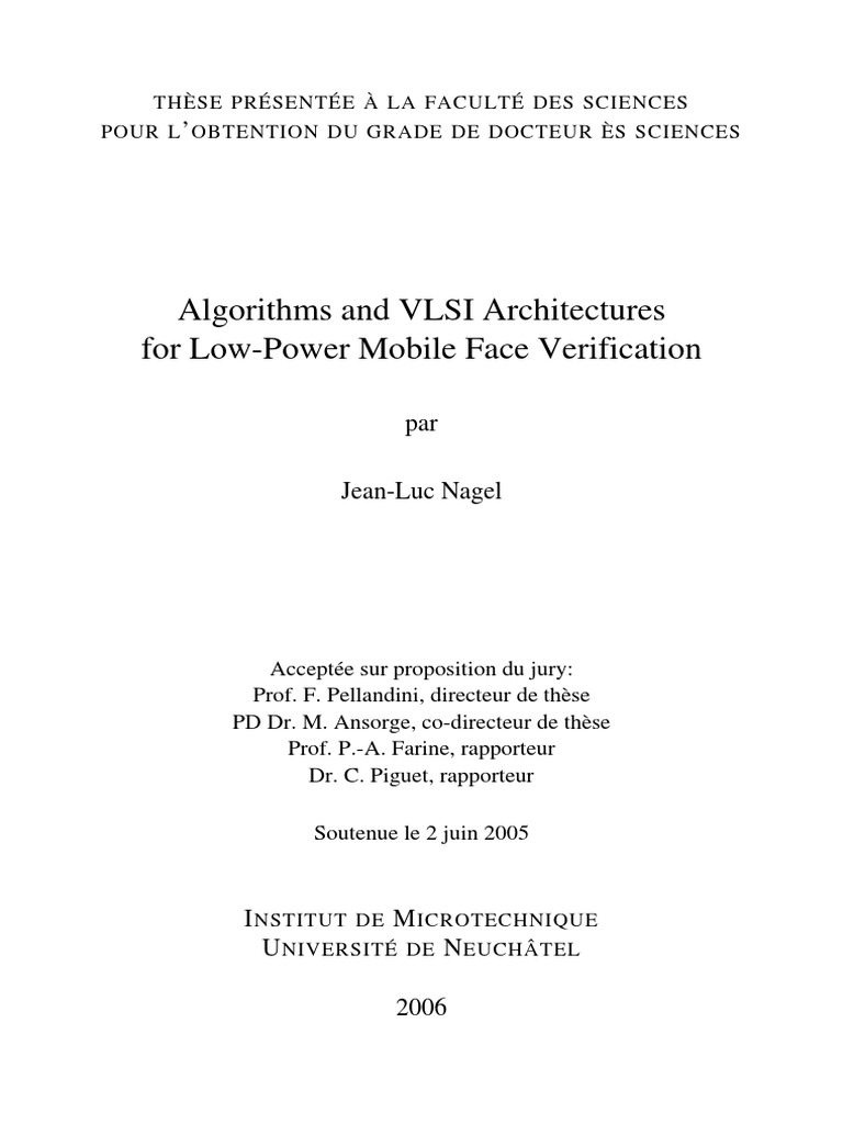 Algorithms And Vlsi Architectures For Low Power Mobile Face Verification Pdf Biometrics