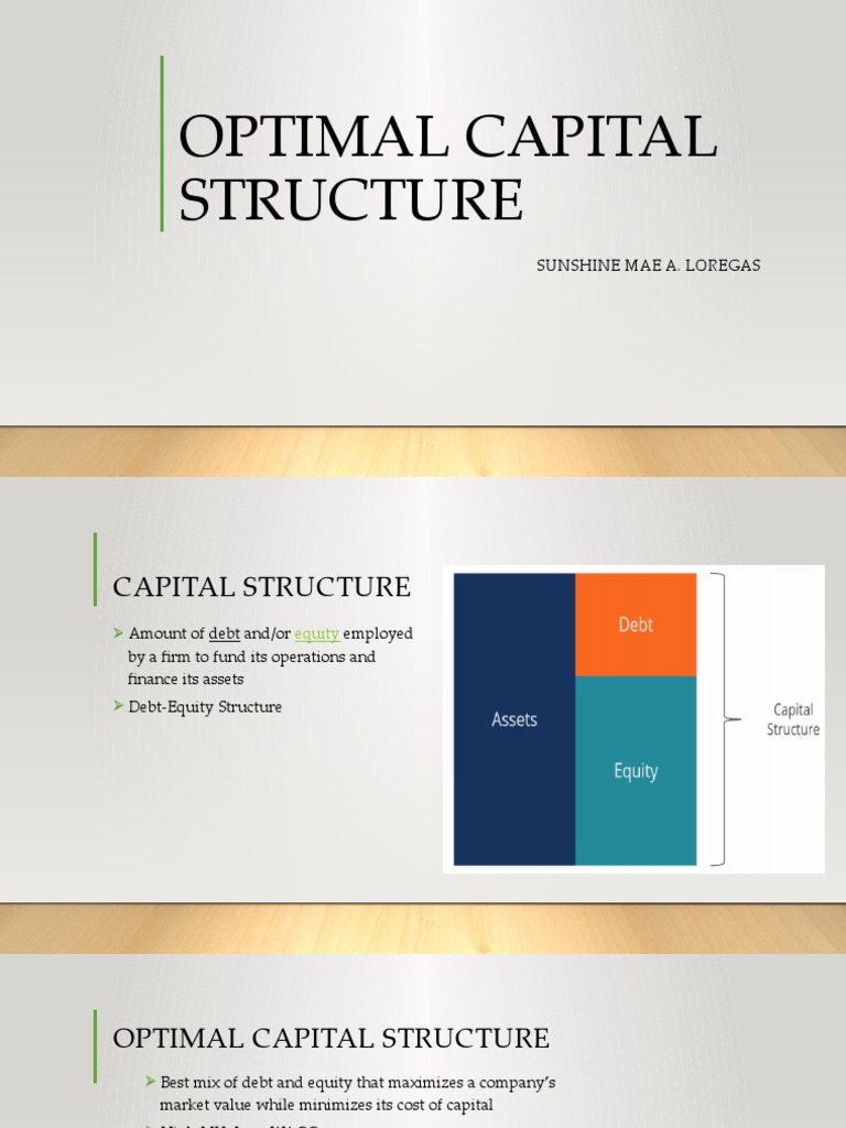 Optimal Capital Structure | PDF | Finance & Money Management ...