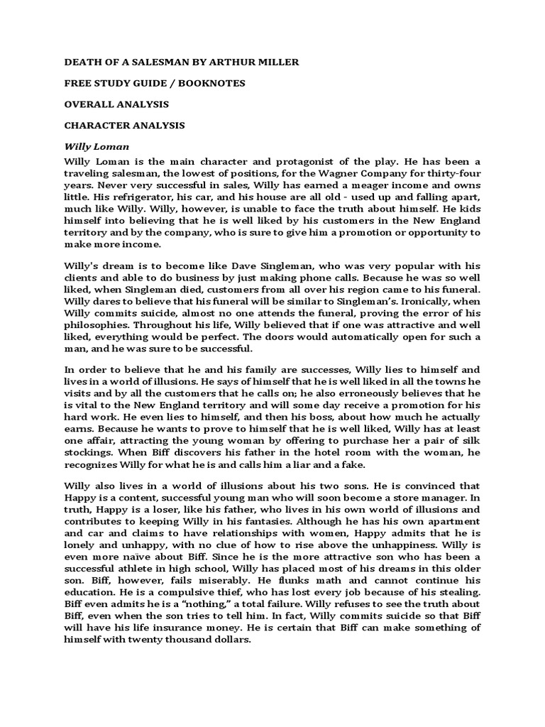 "Death of a Salesman: Character Analysis" | PDF