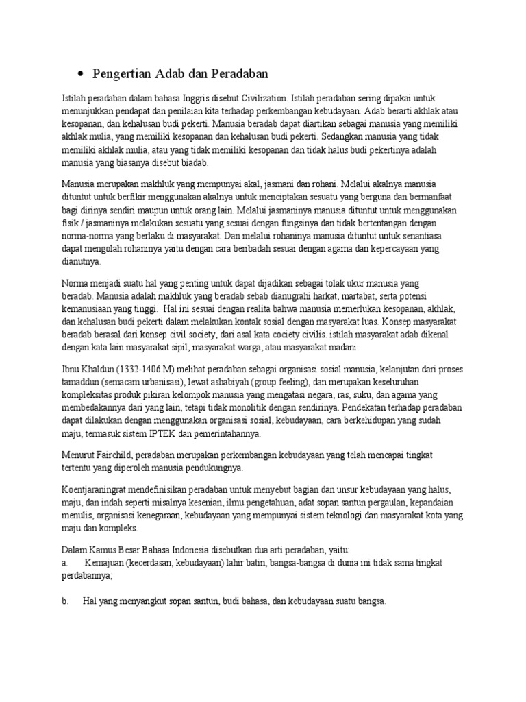 Definisi dan Arti Peradaban dalam KBBI | PDF | Ilmu Sosial | Sejarah