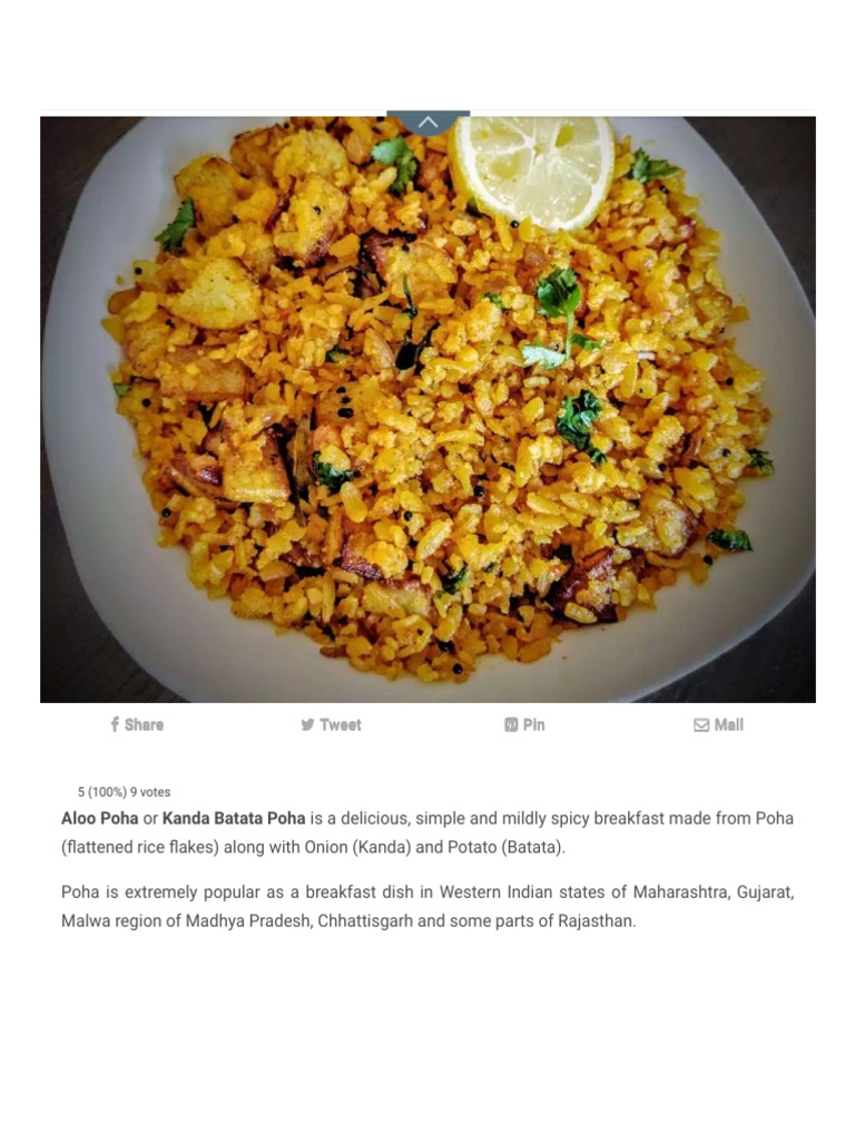 Aloo Poha Recipe - Kanda Batata Poha - Potato Poha - VegeCravings PDF ...