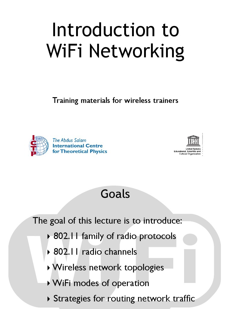 Introduction To Wifi Networking: Training Materials For Wireless ...