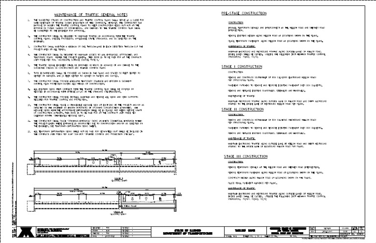 Maintenance of Traffic General Notes Pre-Stage Construction | PDF ...