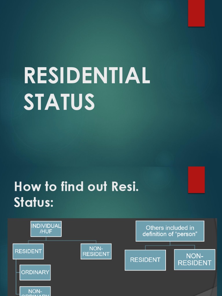 Residential Status | PDF | Taxes | Income