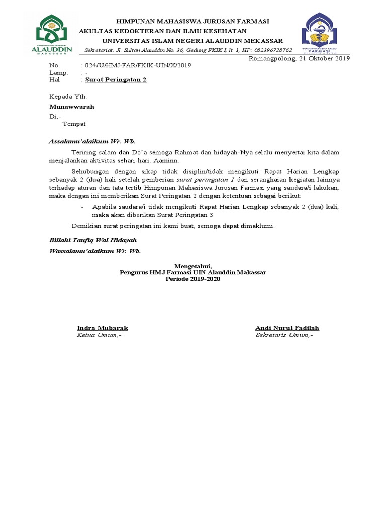 024 Surat Peringatan 2 | PDF