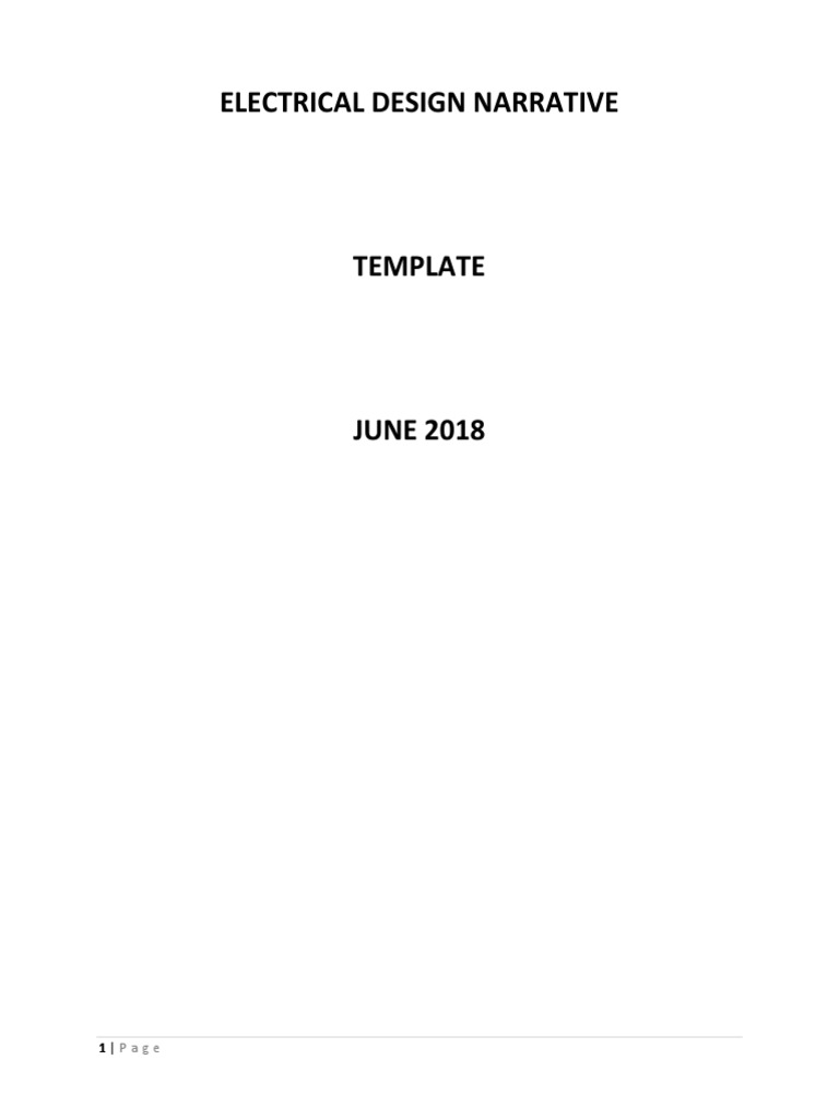 Electrical Design Narrative Template PDF | PDF | Ac Power Plugs And ...