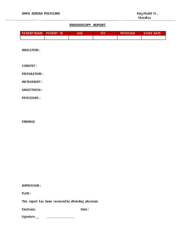 Modern Endosocopy Report | PDF