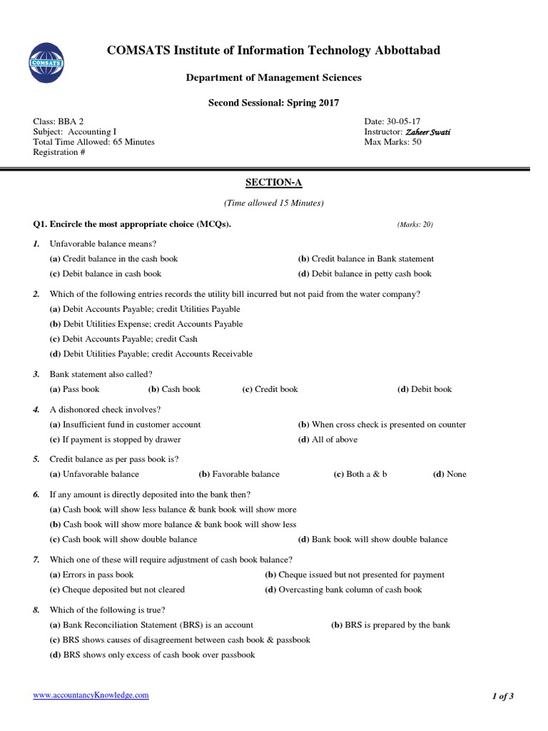 Sessional 2 Paper Sample 2 | PDF | Debits And Credits | Bad Debt