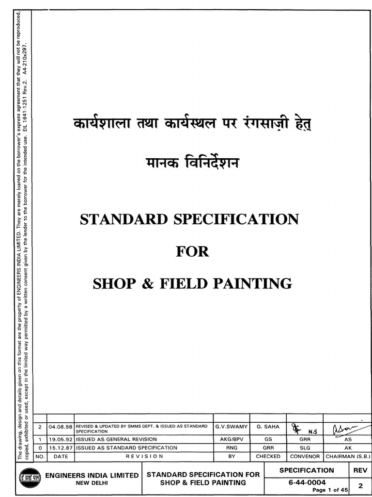 EIL Painting Specifications | PDF