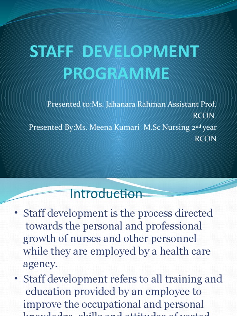 Staff Development Programme Paeds | PDF | Nursing | Employment
