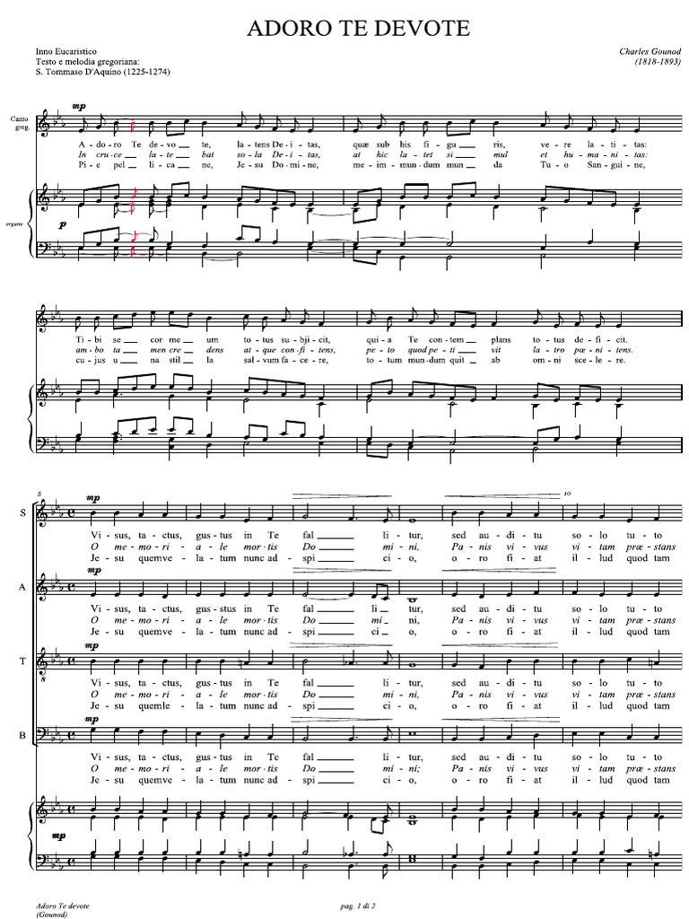 ADORO TE DEVOTE - Gregoriano + Gounod PDF | PDF