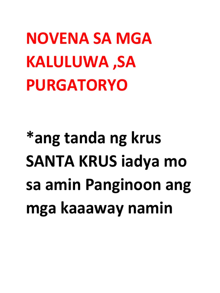 Novena Sa Mga Kaluluwa | PDF