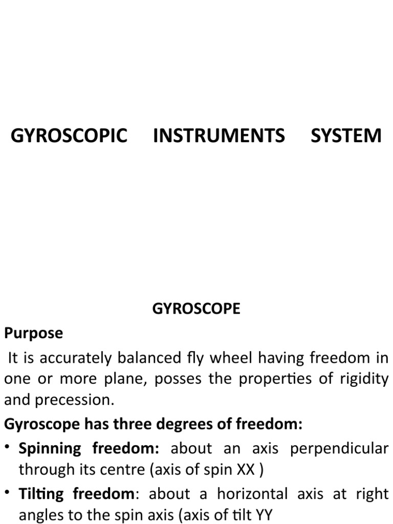 Gyroscopic Instruments System | PDF | Gyroscope | Rotation Around A Fixed Axis