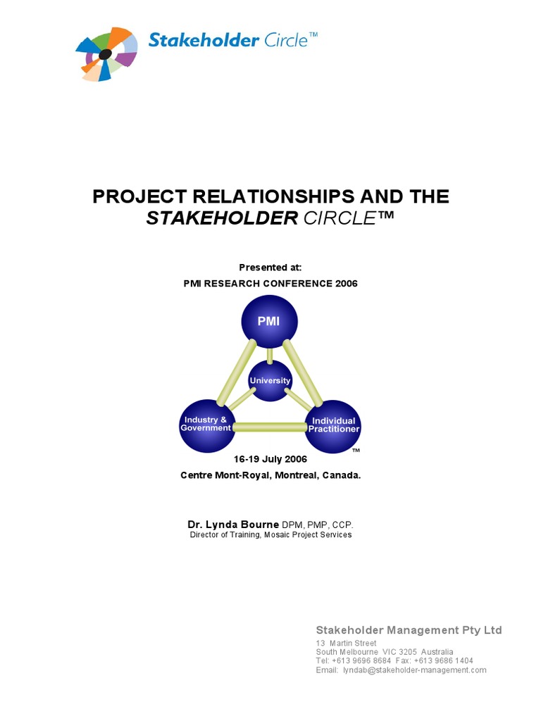 Project Relationships and The: Stakeholder Circle™ | PDF | Project ...