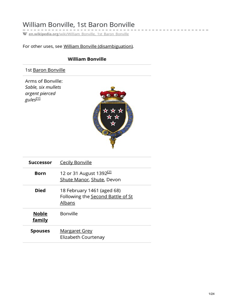 William Bonville 1st Baron Bonville | PDF | House Of Lancaster ...