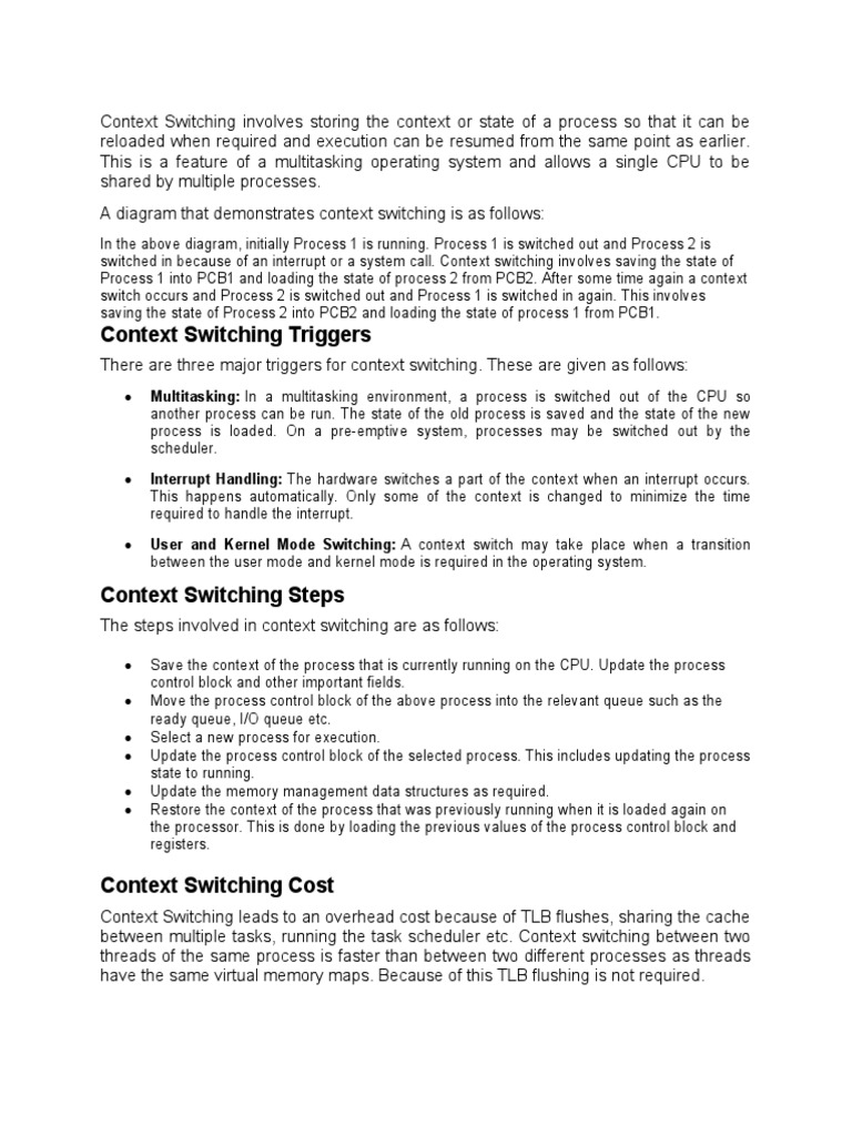 Context Switching' | PDF | Process (Computing) | Operating System Technology